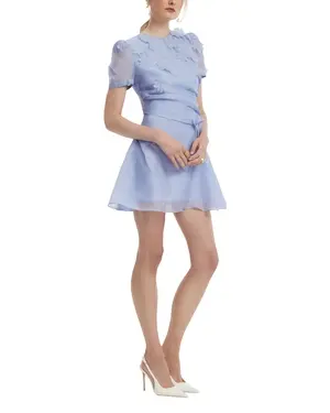 LEO LIN Elyse Petal Linen & Silk Mini Dress