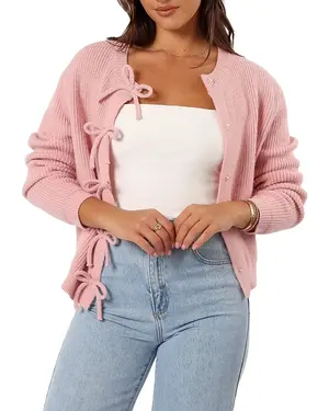 PETAL AND PUP Wilde Bow Front Cardigan - Blush