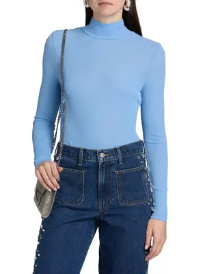 Veronica Beard Wyeth Rib-knit Turtleneck Top