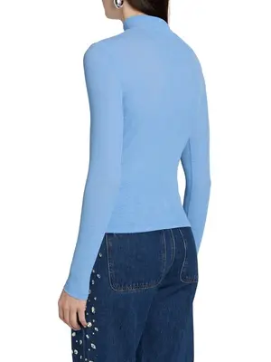 Veronica Beard Wyeth Rib-knit Turtleneck Top