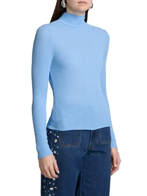 Veronica Beard Wyeth Rib-knit Turtleneck Top