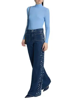 Veronica Beard Wyeth Rib-knit Turtleneck Top