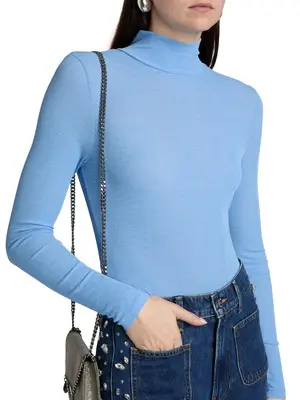 Veronica Beard Wyeth Rib-knit Turtleneck Top