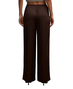 EVER NEW Sara Satin Wide Leg Pants - Chocolate