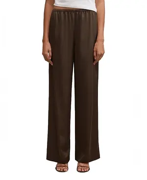 EVER NEW Sara Satin Wide Leg Pants Olive