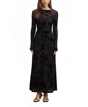 EVER NEW Angelina Mesh Burnout Midi Dress