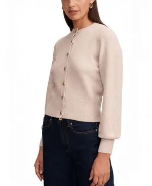 EVER NEW Magda Balloon Sleeves Cardigan - Oat