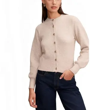 EVER NEW Magda Balloon Sleeves Cardigan - Oat