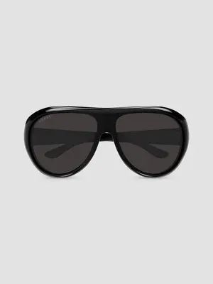 Gucci Lettering 62mm Pilot Sunglasses