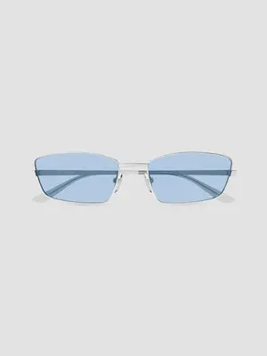 Gucci Lettering Gg2177s Rectangular Metal Sunglasses