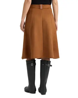 Hunter Belted Midi A Line Skirt - Copper