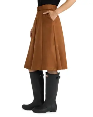 Hunter Belted Midi A Line Skirt - Copper