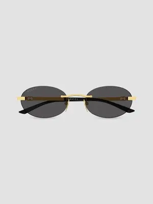 Gucci Interlocking G 55mm Bella Rimless Oval Sunglasses