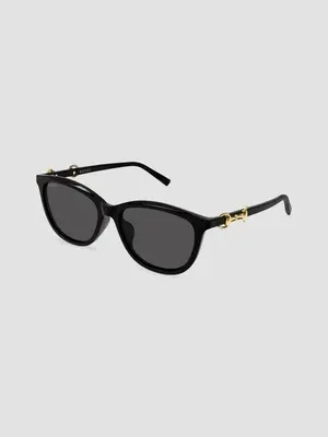 Gucci Horsebit 56mm Round Sunglasses Black