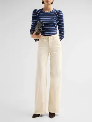 Veronica Beard Taylor Mid-rise Wide-leg Jeans