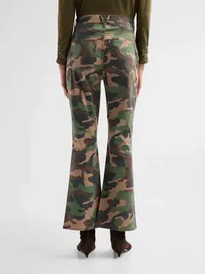 Veronica Beard Carson Camouflage High-rise Ankle-flare Jeans