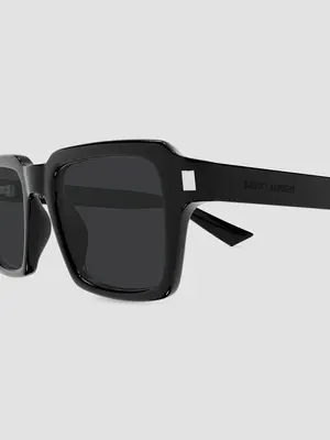 Saint Laurent Squared Acetate Sunglasses - Black