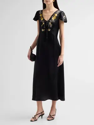Ciao Lucia Elize Floral Silk Slip Dress