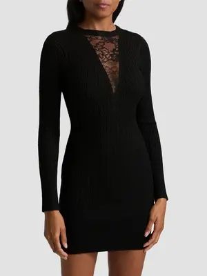 FLEUR DU MAL Quinn Lace-inset Minidress