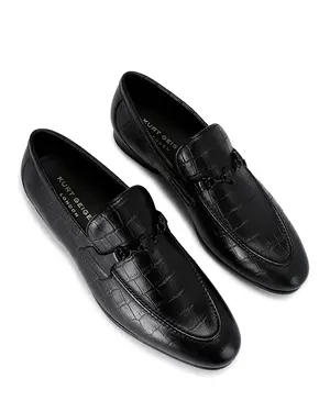 Kurt Geiger Alton Croc Embossed Leather Loafers