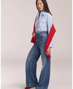 Mint Velvet Ultimate Wide Leg Jeans In Wash