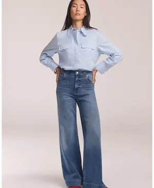 Mint Velvet Ultimate Wide Leg Jeans In Wash