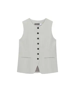 Mint Velvet Tailored Waistcoat Sleeveless Button Down Top
