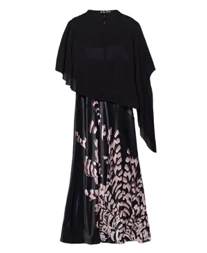 Mint Velvet Satin Printed Cape Detail Maxi Dress