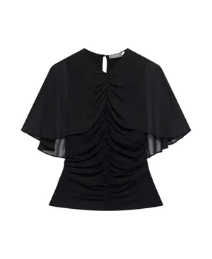 Mint Velvet Woven Cape Top