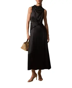 Mint Velvet Satin Cowl Neck Midi Dress