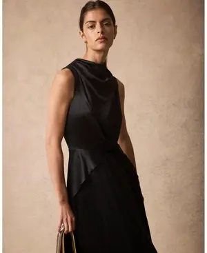 Mint Velvet Satin Cowl Neck Midi Dress