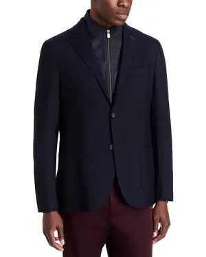 Corneliani Wool Blend Twill Id Jacket & Removable Bib - Navy