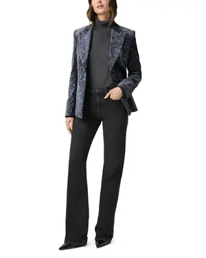 Paige Chelsee Stretch Velvet Peak Lapel Blazer