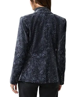 Paige Chelsee Stretch Velvet Peak Lapel Blazer