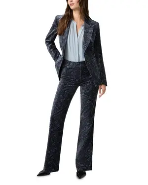 Paige Leenah Stretch Velvet Wide Leg Pants