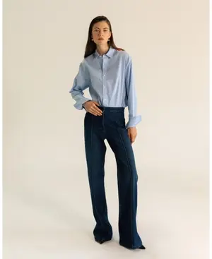 CALLAS MILANO Charly Washed Denim Flare Pant