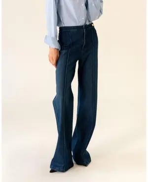 CALLAS MILANO Charly Washed Denim Flare Pant