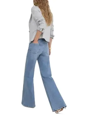 REISS Petite Cali Mid Rise Flare Leg Jeans
