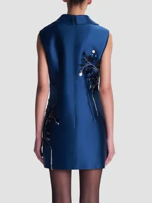 Simkhai Renza Sequined Floral-embroidered Satin Mini Dress