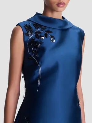 Simkhai Renza Sequined Floral-embroidered Satin Mini Dress