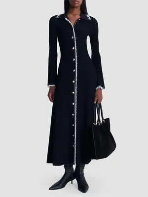 Simkhai Orelia Rib-knit Contrast Stripe Midi Dress