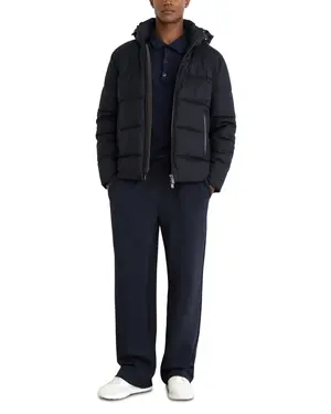 REISS Fergus Wool Hooded Puffer Jacket