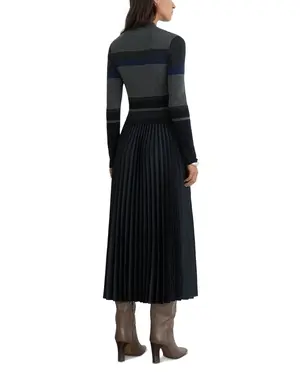 REISS Petite Carla Mixed Media Midi Dress