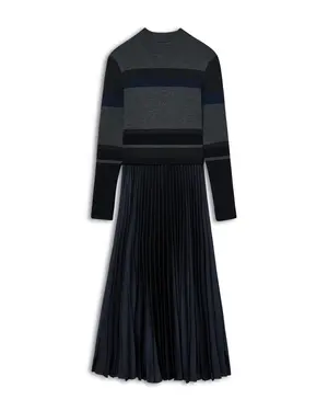 REISS Petite Carla Mixed Media Midi Dress
