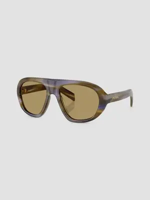 Prada 56mm Pilot Sunglasses - Green
