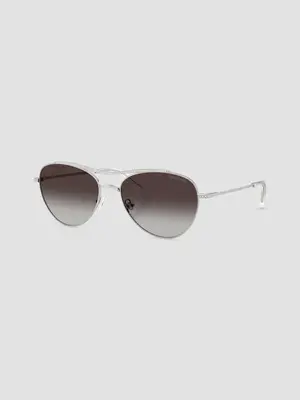 SWAROVSKI 56mm Crystal-embellished Aviator Sunglasses - Silver
