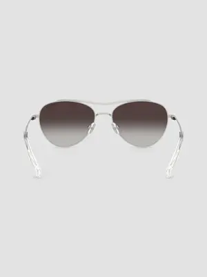 SWAROVSKI 56mm Crystal-embellished Aviator Sunglasses - Silver