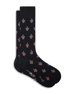Paul Smith Robot Cotton Blend Socks - Grey