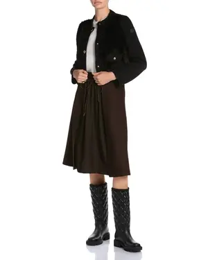 Moncler Puffer Back Mixed Media Cardigan
