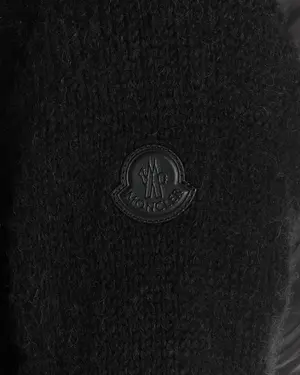 Moncler Puffer Back Mixed Media Cardigan